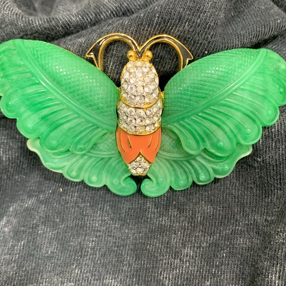 Kenneth Jay Lane | Jewelry | Kenneth Jay Lane Green Jade Butterfly ...